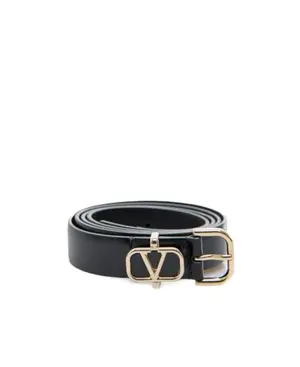 Valentino Garavani Vlogo Buckle Belt - Black