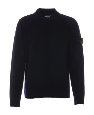 Stone Island Long Sleeve Round Neck Sweater - Blue