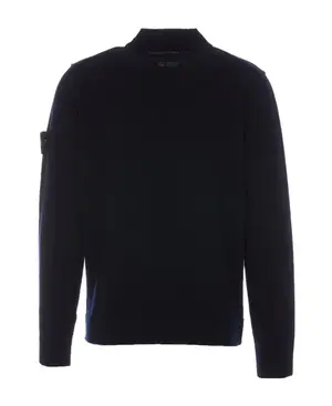 Stone Island Long Sleeve Round Neck Sweater - Blue