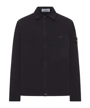 Stone Island Long Sleeve Logo Patch Shirt - Black