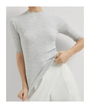 Brunello Cucinelli Ribbed Crew Neck Short Sleeve Jumper