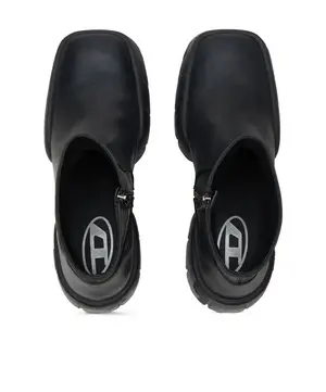 DIESEL® D-tex Oiled Leather Platform Boots