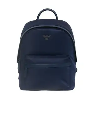 Emporio Armani Logo Plaque Backpack - Black