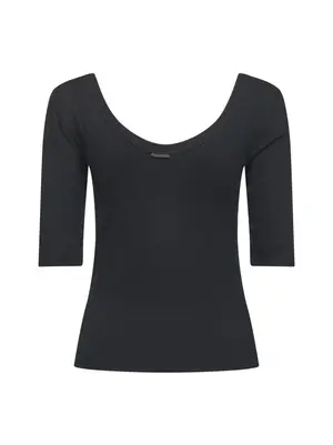 Brunello Cucinelli Scoop Neck Straight Hem T-shirt - Black