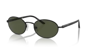 Persol Oval Sunglasses With Metal Frame - Black