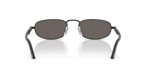 Persol Gold Tone Metal Oval Sunglasses - Black