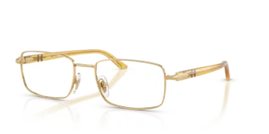 Persol Full Rim Metal Rectangle Eyeglasses - Miele