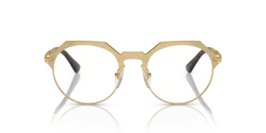Persol Tone Metal Round Frame Eyeglasses