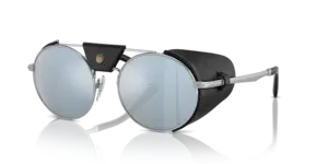 Persol Protector Round Frame Sunglasses - Silver