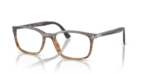 Persol Persol Full Rim Acetate Rectangle Eyeglasses Brown