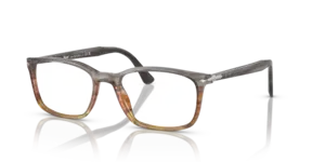 Persol Full Rim Acetate Rectangle Eyeglasses - Brown