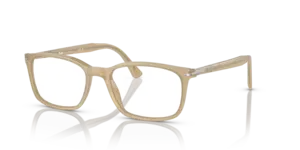 Persol Full Rim Acetate Rectangle Eyeglasses - Opal Beige