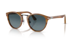 Persol Round Acetate Eyeglasses - Striped Brown