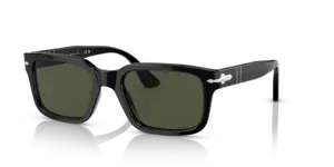 Persol Acetate Full Rim Rectangular Sunglasses - Black
