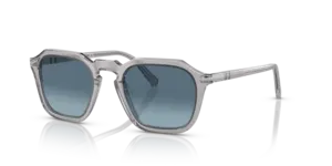Persol Acetate Square Frame Sunglasses - Transparent Grey