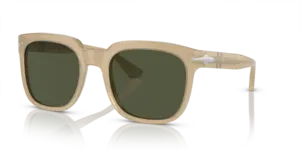 Persol Rectangular Full Rim Acetate Sunglasses - Opal Beige