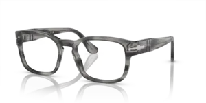 Persol Full Rim Acetate Eyeglasses - Striped Grey