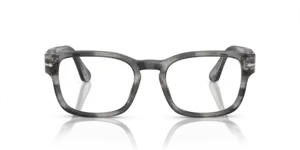 Persol Full Rim Acetate Eyeglasses - Striped Grey