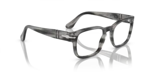 Persol Full Rim Acetate Eyeglasses - Striped Grey