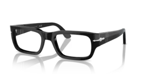 Persol Acetate Full Rim Rectangle Eyeglasses - Black