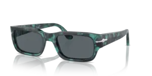 Persol Acetate Full Rim Rectangle Eyeglasses - Blue Havana
