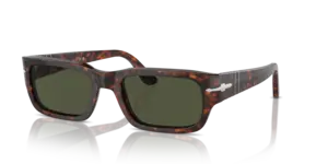 Persol Acetate Full Rim Rectangle Eyeglasses - Havana