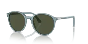 Persol Persol Acetate Round Frame Sunglasses Transparent Blue