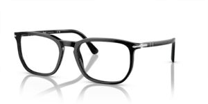 Persol Full Rim Acetate Rectangle Eyeglasses - Black