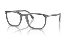 Persol Persol Full Rim Acetate Rectangle Eyeglasses Transparent Grey