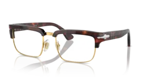 Persol Rectangular Full Rim Eyeglasses - Havana