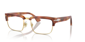 Persol Rectangular Full Rim Eyeglasses - Terra Di Siena
