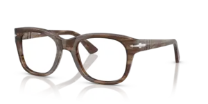 Persol Persol Acetate Eyeglasses Striped Brown