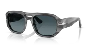 Persol Persol Acetate Aviator Sunglasses With Tortoiseshell Pattern Striped Grey