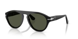 Persol Aviator Sunglasses With Polarized Brown Lenses - Black