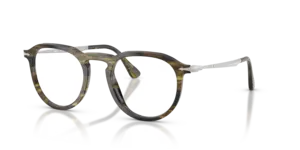Persol Tortoiseshell Acetate Full Rim Eyeglasses - Silver