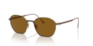 Persol Persol Hexagonal Titanium Sunglasses Bronze
