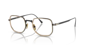 Persol Rectangular Titanium Eyeglasses - Black