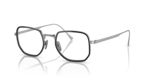 Persol Titanium Rectangle Eyeglasses - Silver