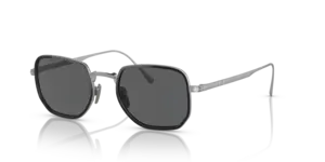 Persol Titanium Full Rim Rectangle Sunglasses - Silver