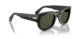 Persol Rectangular Acetate Sunglasses With Double Bridge - Black