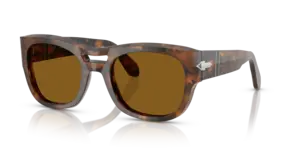 Persol Persol Rectangular Acetate Sunglasses With Double Bridge Caffe