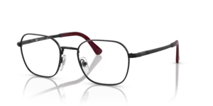 Persol Rectangular Full Rim Eyeglasses - Black
