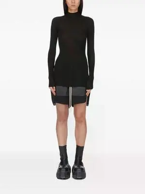 Rick Owens Ribbed Knit High-neck Sweater - Black