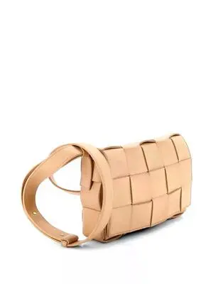 Bottega Veneta Cassette Maxi Intrecciato Leather Small Crossbody Bag - Neutrals