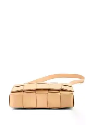 Bottega Veneta Cassette Maxi Intrecciato Leather Small Crossbody Bag - Neutrals