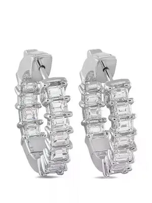 LB EXCLUSIVE 18k White Gold Diamond Hoop Earrings - Silver