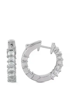 LB EXCLUSIVE 18k White Gold Diamond Hoop Earrings