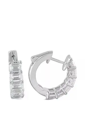 LB EXCLUSIVE 18k White Gold Diamond Hoop Earrings