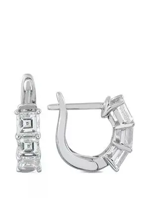 LB EXCLUSIVE 18k White Gold Diamond Hoop Earrings - Silver