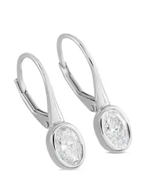 LB EXCLUSIVE 18k White Gold Diamond Drop Earrings